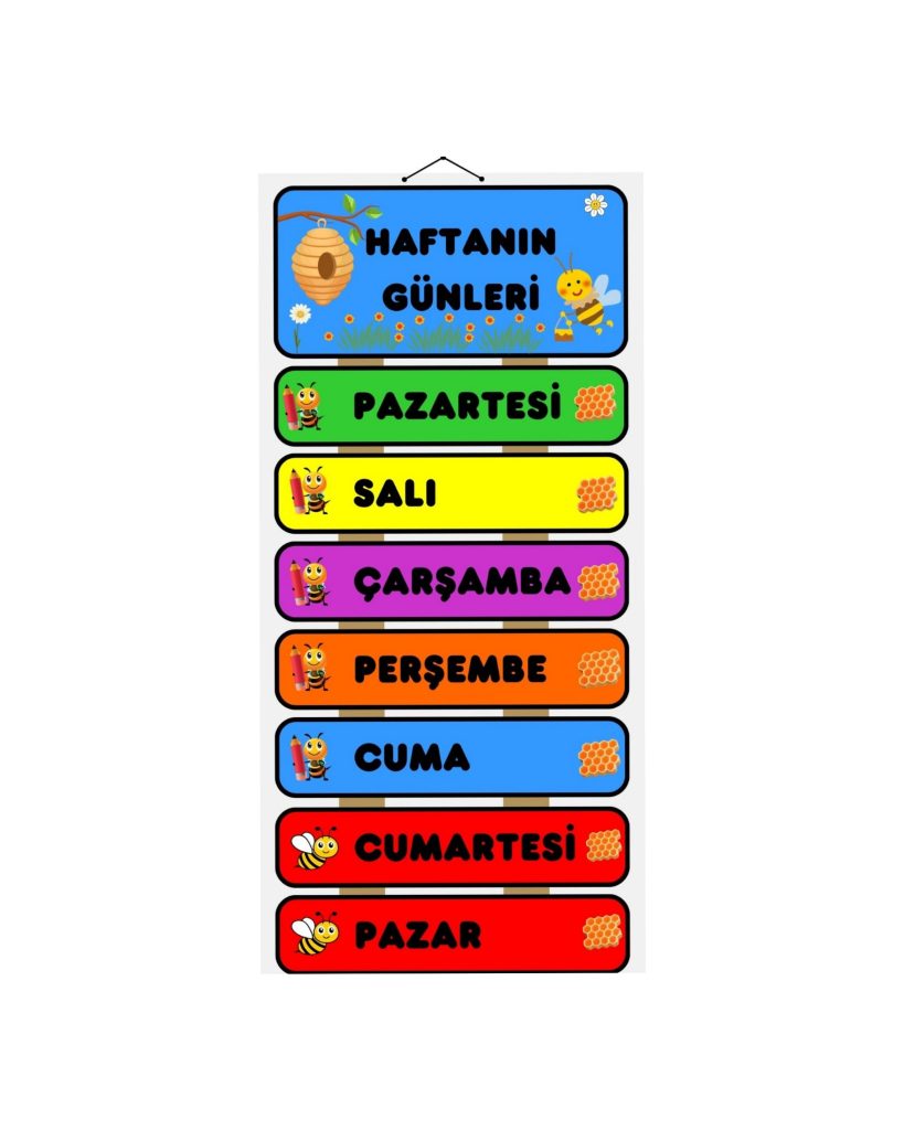 HAFTANIN GÜNLERİ AFİŞİ(mandallı) - MATERYAL SANDIĞIM